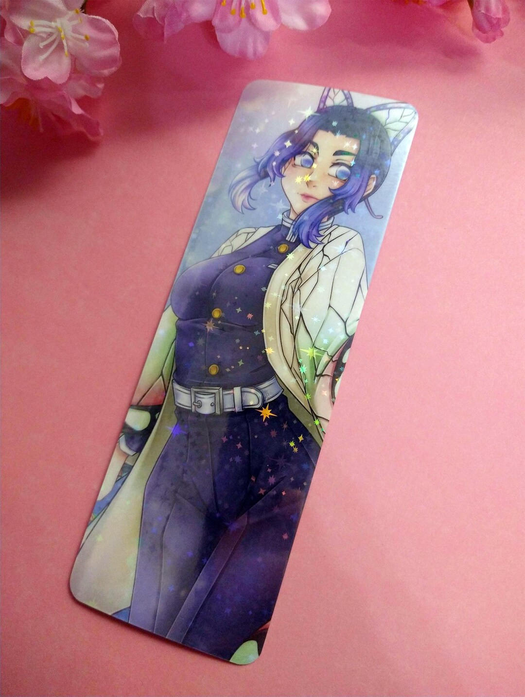 Shinobu Demon Slyer Semi-holographic Bookmark - Etsy