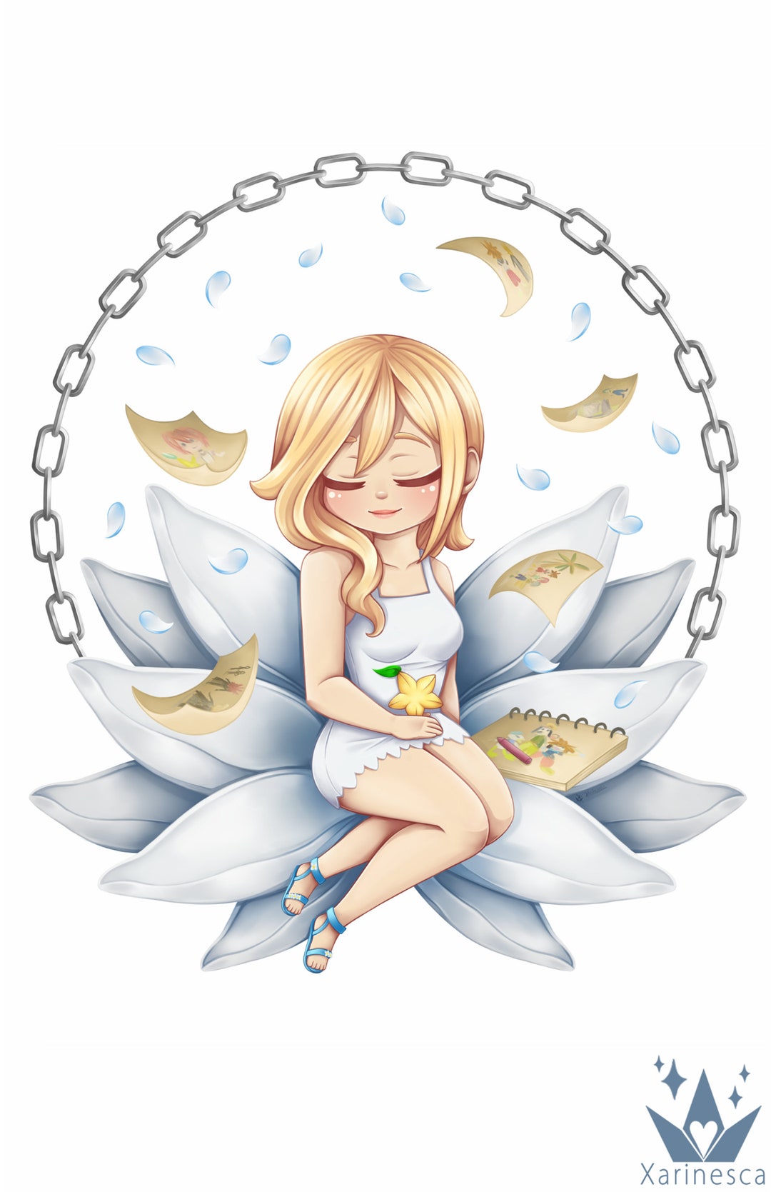Naminé Chibi Large Print / Kingdom Hearts Fanart - Etsy