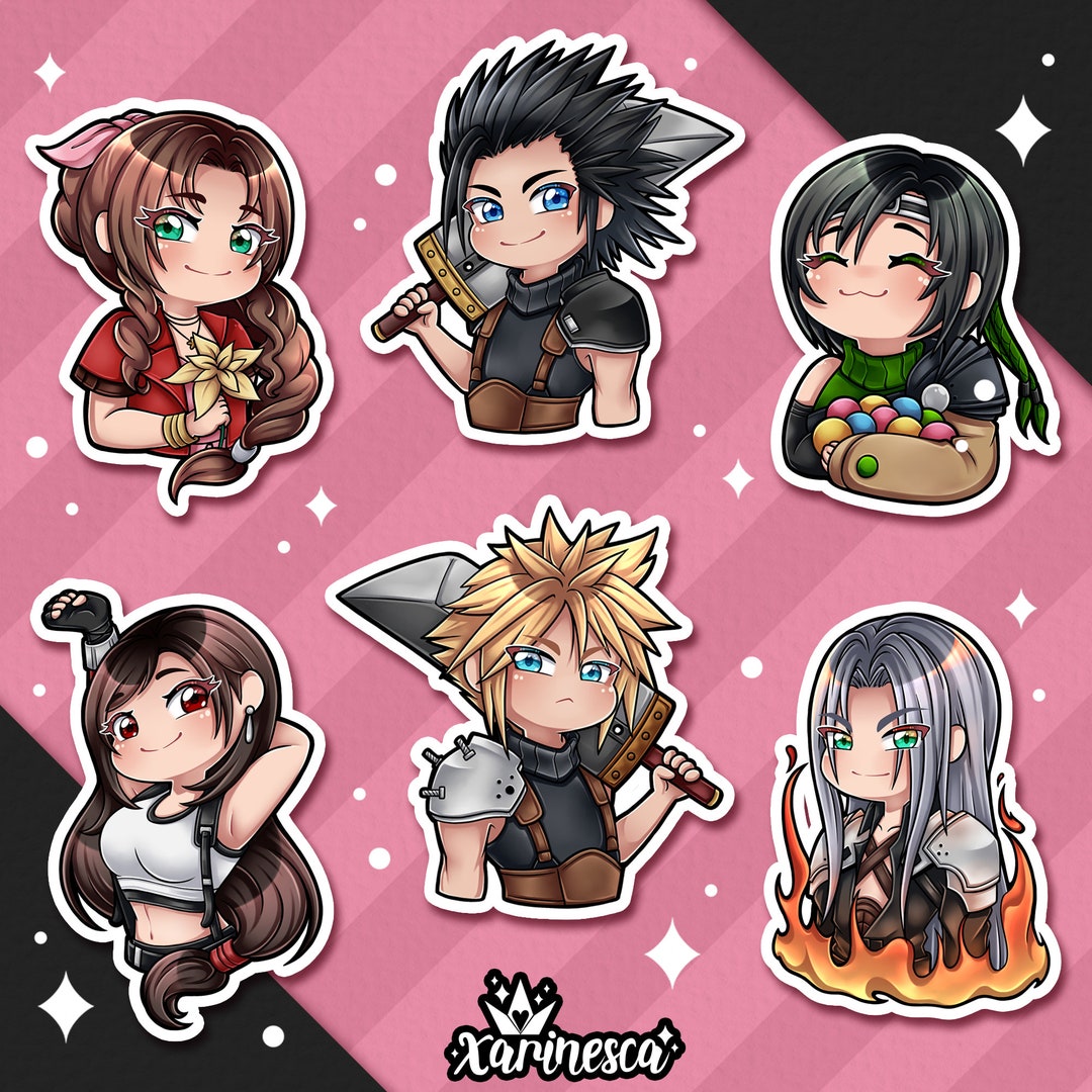 FF7 Vinyl Weatherproof Stickers // Aerith // Zack // Yuffie // Tifa ...
