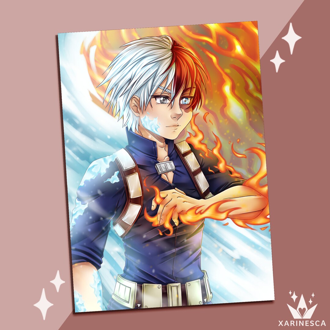 Todo.roki Mini Print / Holographic / M.H.A. Fanart - Etsy