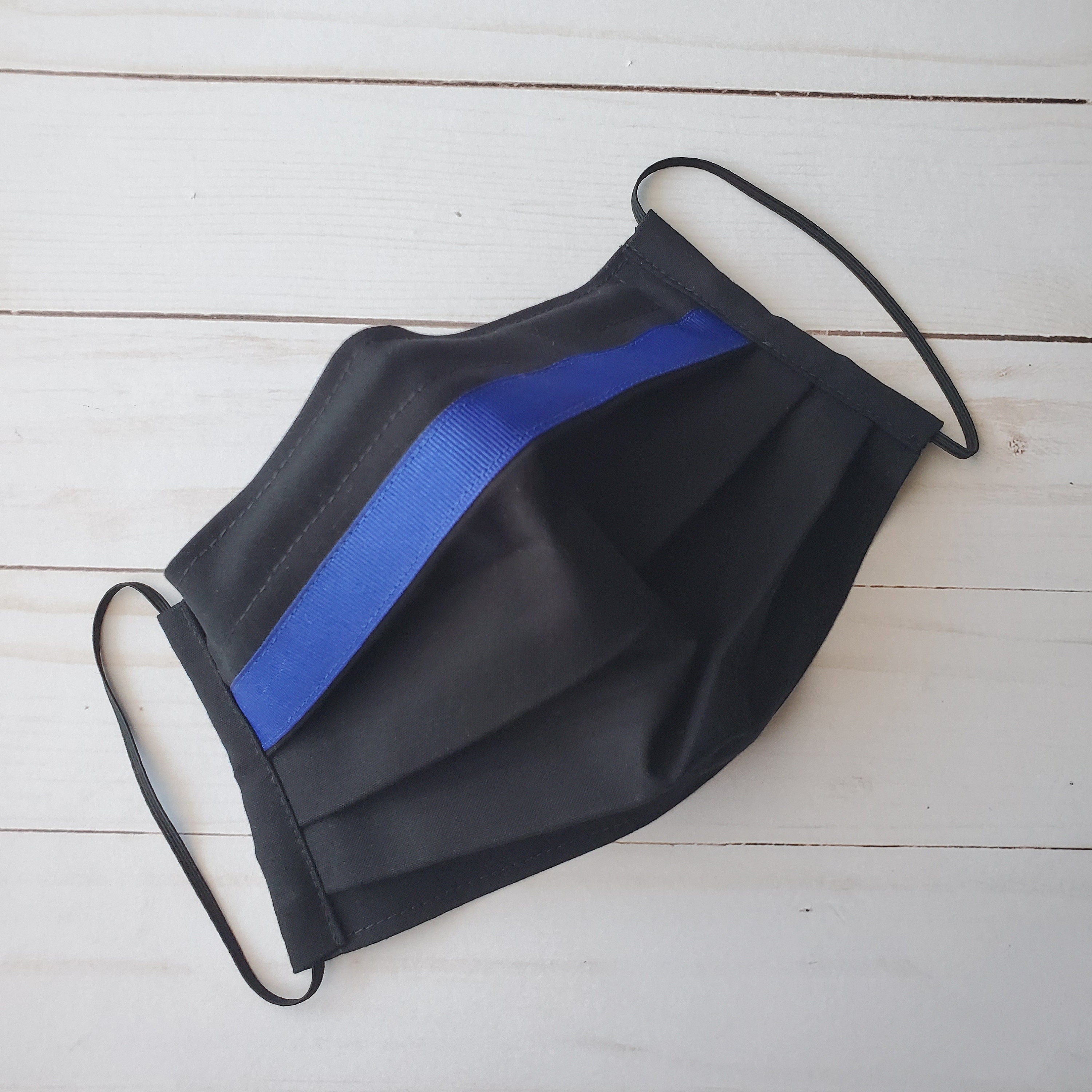 Thin Blue Line Face Mask - Black Face Mask - Washable - Filter Pocket ...