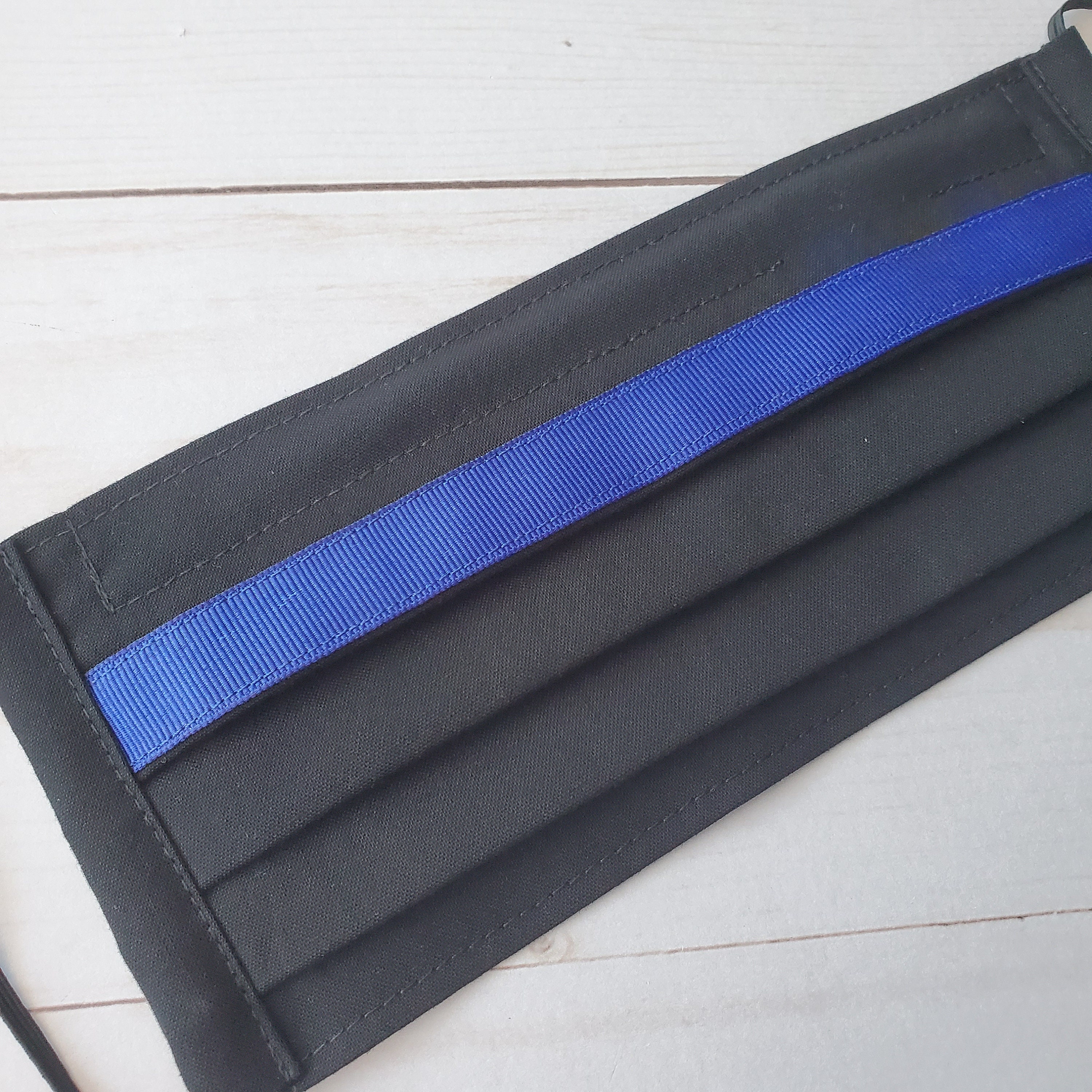 Thin Blue Line Face Mask - Black Face Mask - Washable - Filter Pocket ...