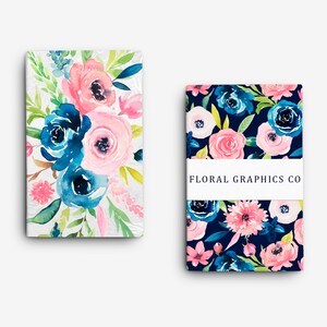 Watercolor Floral Digital Paper Seamless Patterns Pink - Etsy