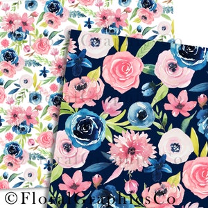 Watercolor Floral Digital Paper Seamless Patterns Pink - Etsy