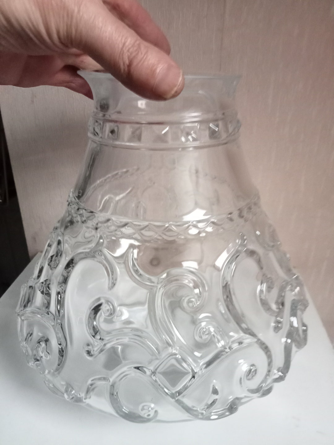 Crystal Vase From Bayel France, Height 25 Cm Maximum Diameter 25 Cm ...