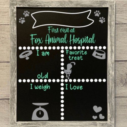 Veterinary First Visit Chalkboard Vet Visit Chalkboard | Etsy