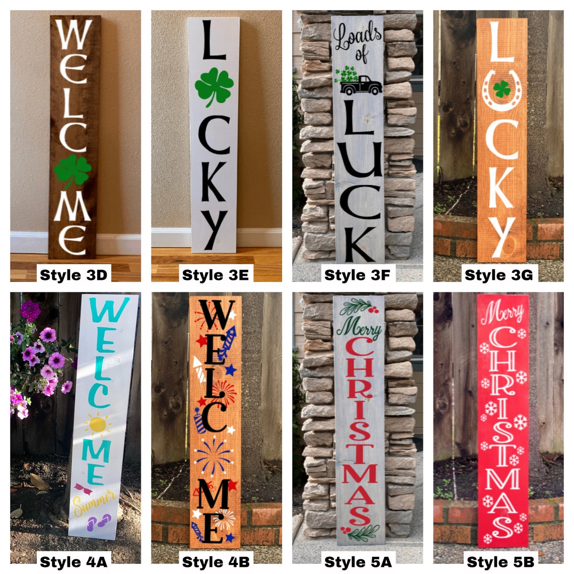 Reversible Sign Double Sided Christmas Sign Valentine's Day St. Patrick ...