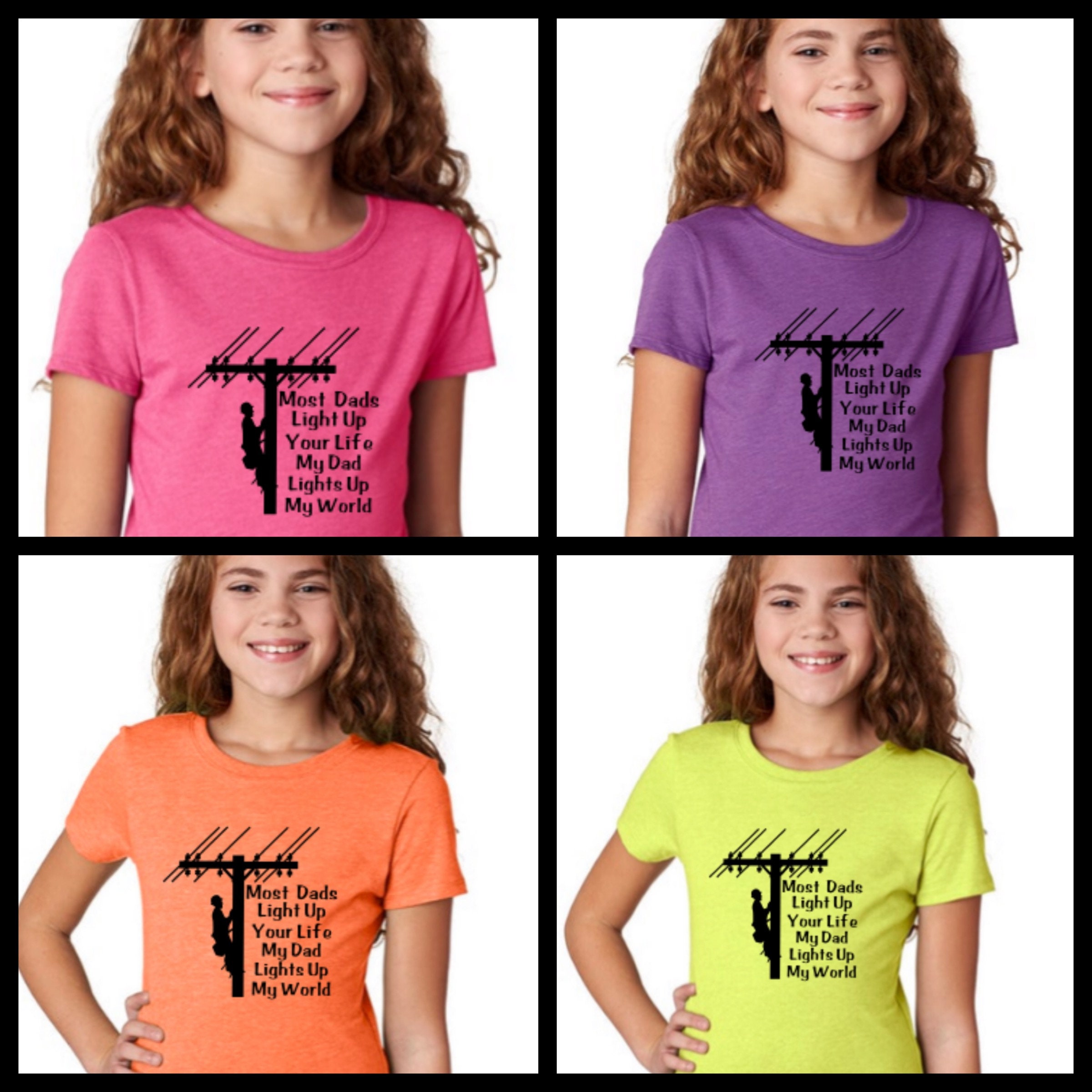 Lineman Child Shirt - Linemans Girl – Line Kid - Little Girls Lineman ...