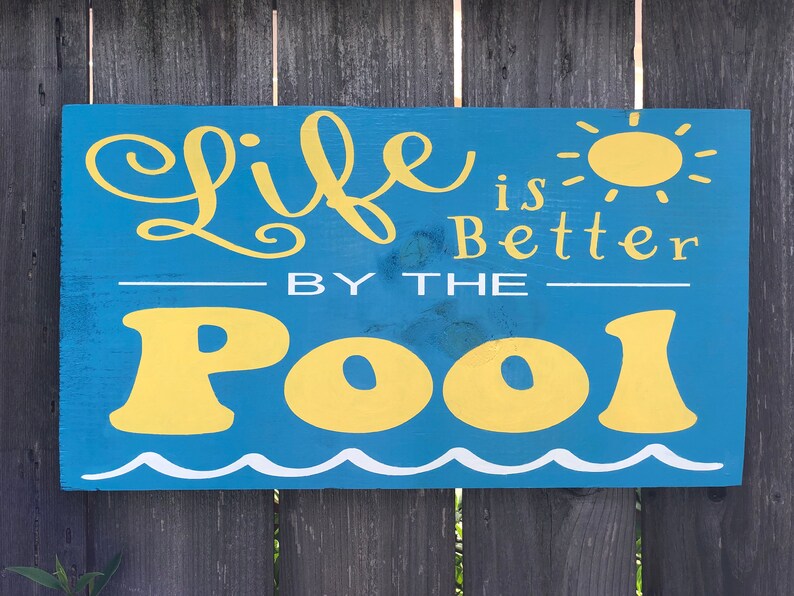 Pool Sign - Pool Decor - Pool Decoration - Swimming Pool Sign ...