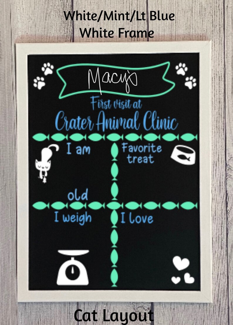 Veterinary First Visit Chalkboard Vet Visit Chalkboard | Etsy