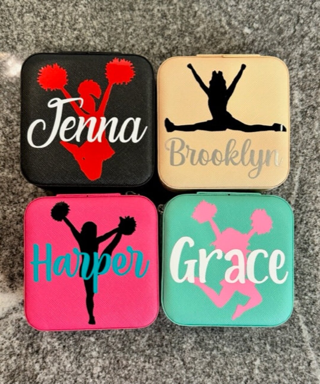 Cheer Travel Jewelry Box - Cheer Gift - Cheerleader Gift - Pom Pon Gift ...