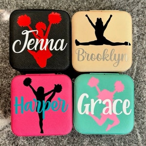 Cheer Travel Jewelry Box - Cheer Gift - Cheerleader Gift - Pom Pon Gift ...