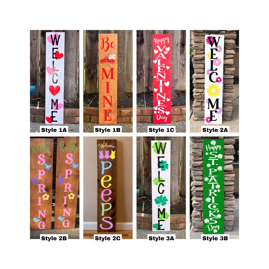 Reversible Sign Double Sided Christmas Sign Valentine's Day St. Patrick ...