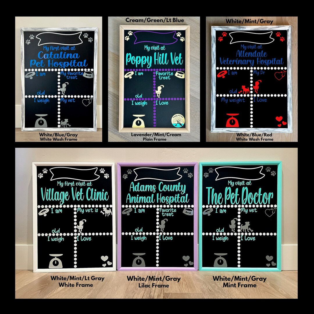 Veterinary First Visit Chalkboard Vet Visit Chalkboard Pets First Visit ...