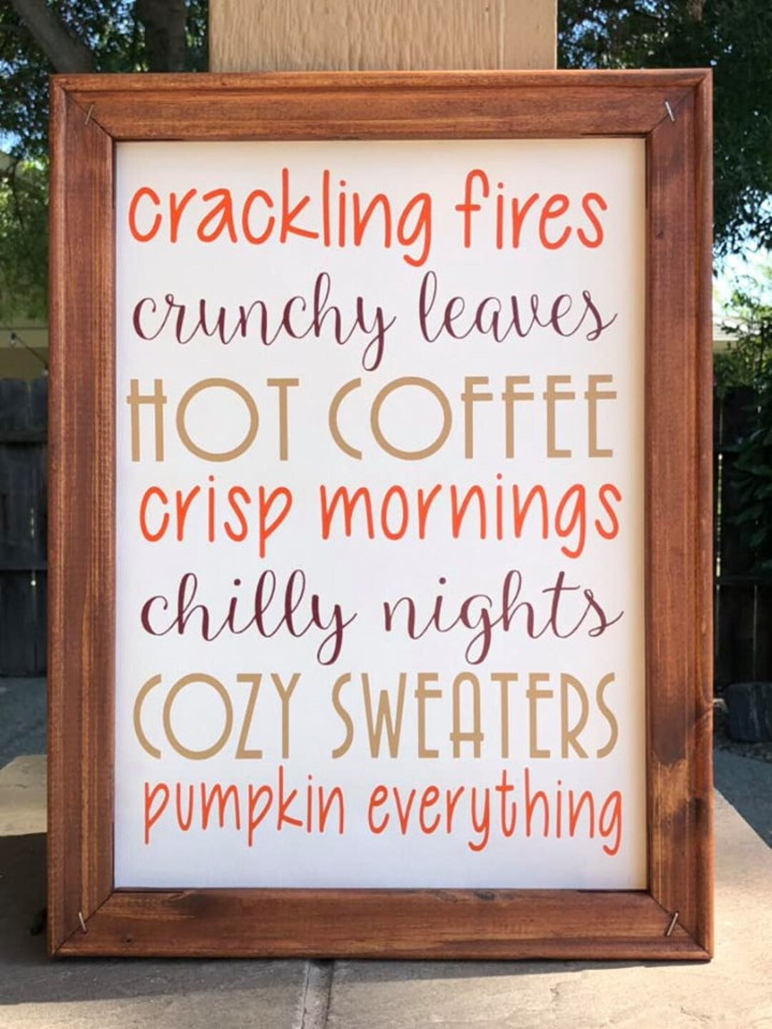 Fall Reverse Canvas Sign - Crackling Fires - All Things Fall - Fall ...