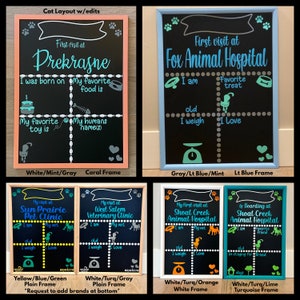 Veterinary First Visit Chalkboard - Vet Visit Chalkboard - Pets First ...