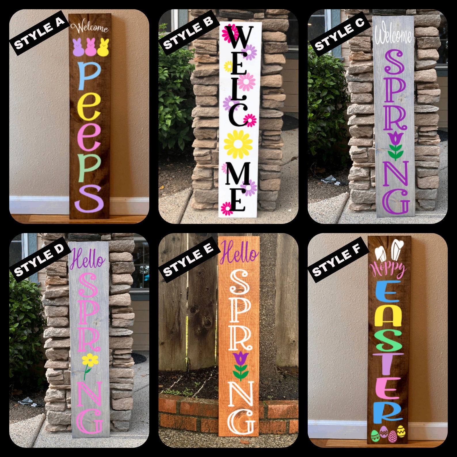 Easter Sign Spring Sign Holiday Sign Flower Sign | Etsy