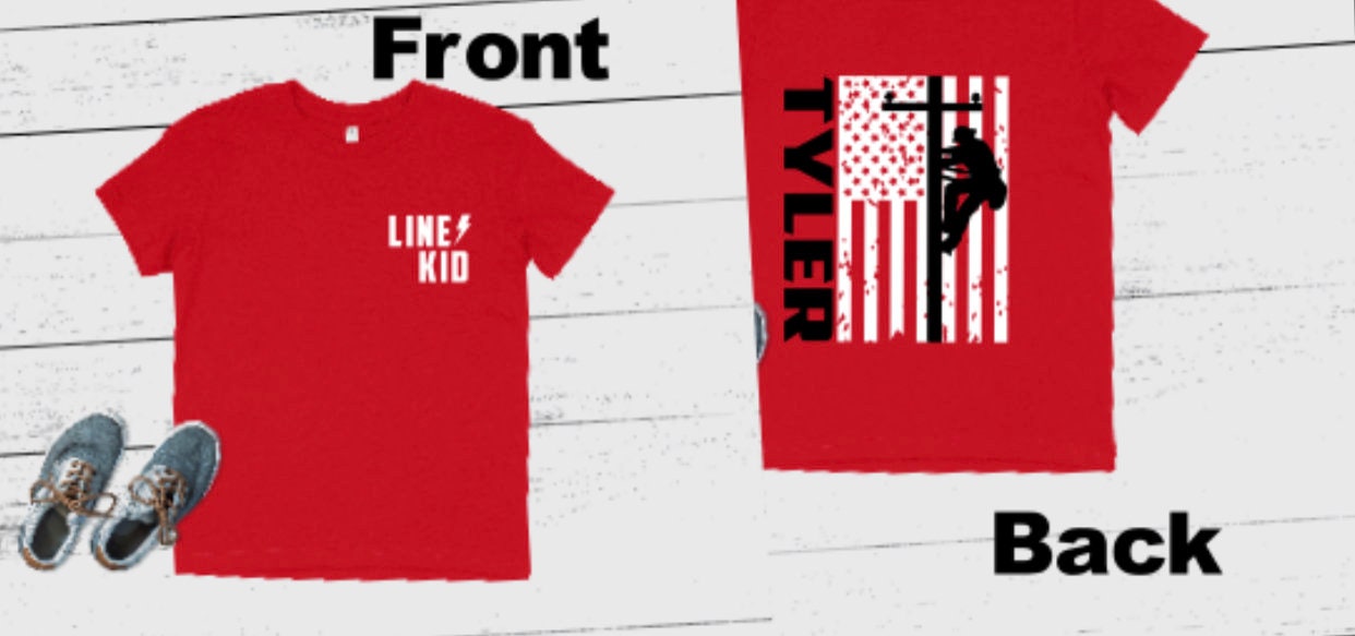 Line Kid Tee-toddler Tee-toddler Shirt-personalized Shirt-lineman Child ...