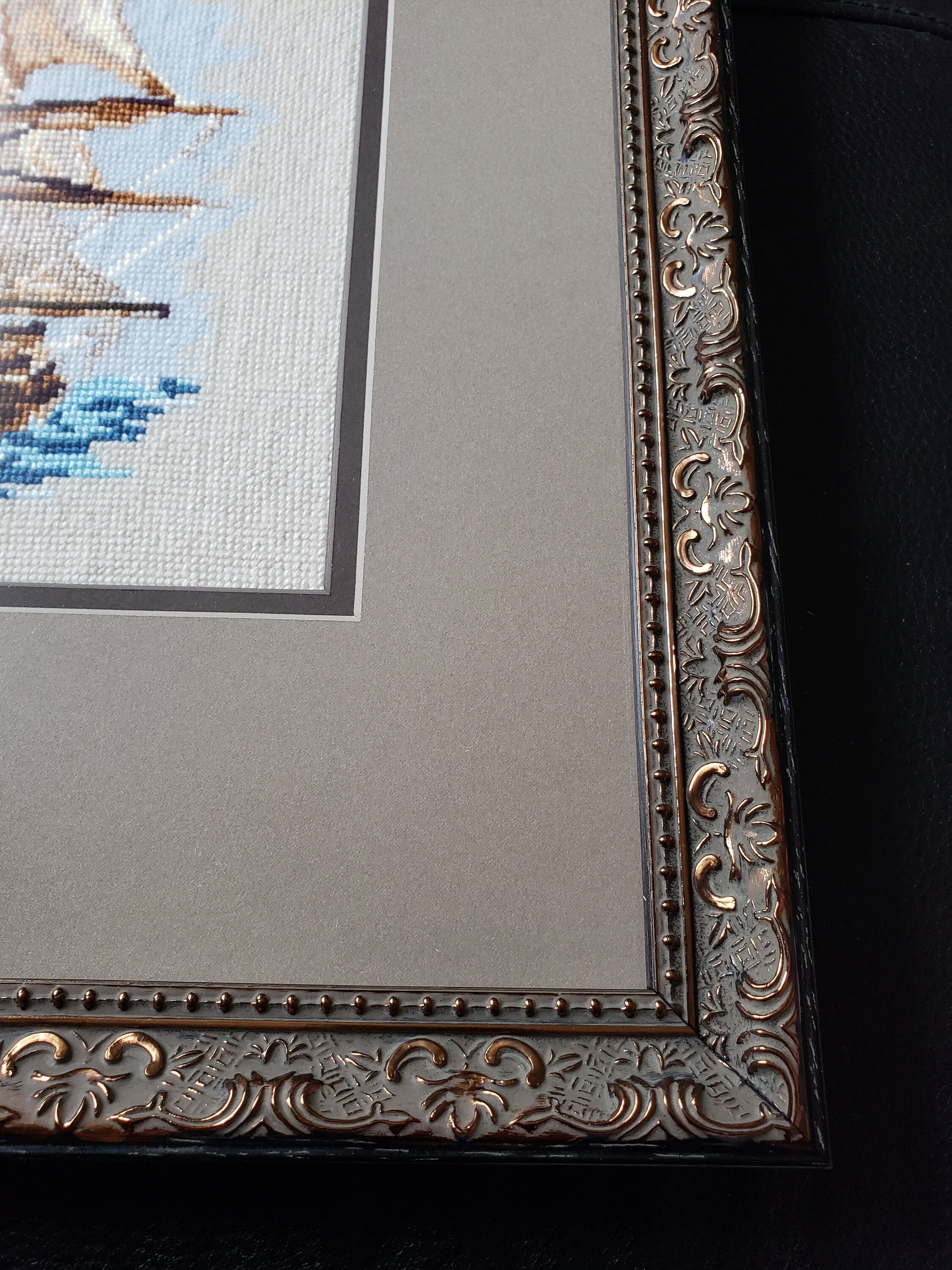 Cross Stitch Painting With Frame. Cross Stitch Pattern. Finished Work ...