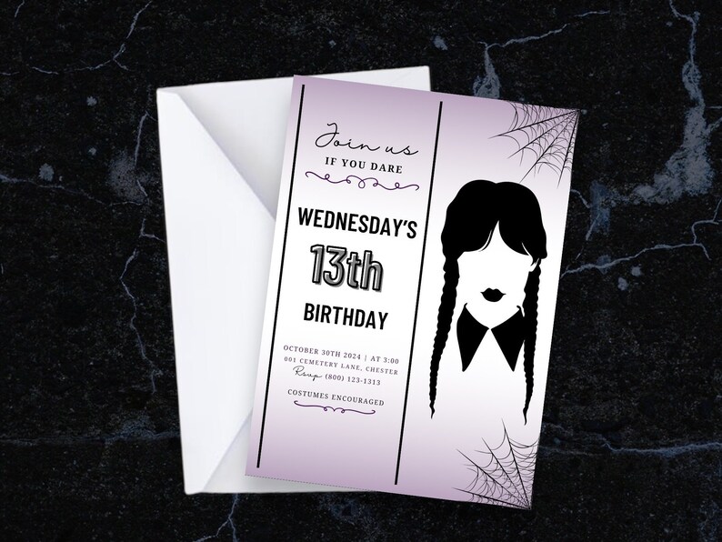 Custom WEDNESDAY Addams Family Birthday Invitation Boys - Etsy