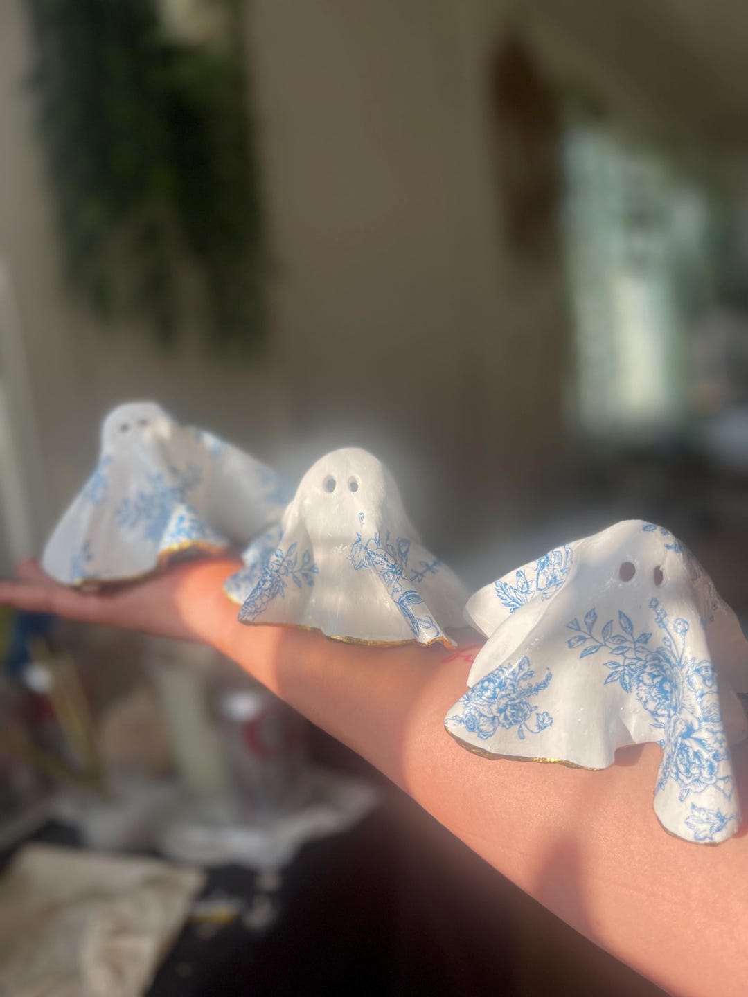 Porcelain Inspired Clay Ghosts set of 3 - Etsy