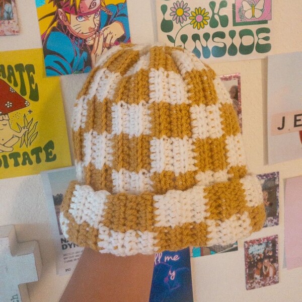 Checkered Hat - Etsy