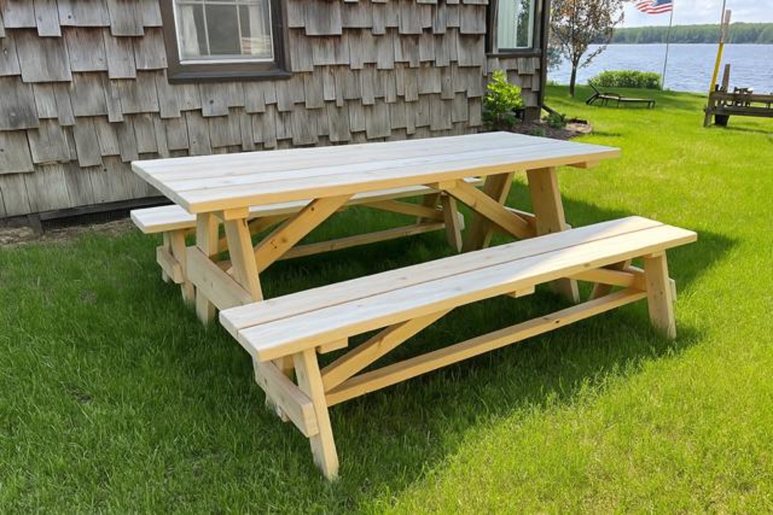 6 Ft. Cedar Picnic Table With Separate Benches - Etsy