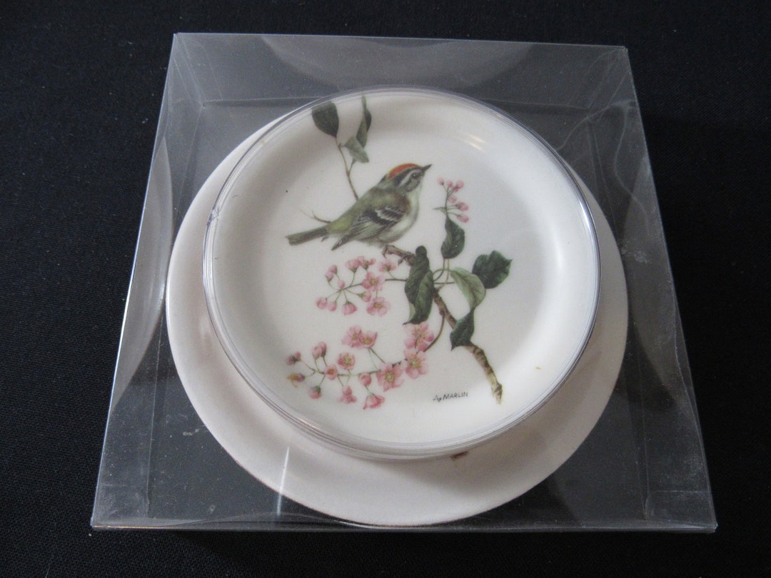 6 PLATEX Swiss Made Coasters Small Plates Signed a Marlin Bird Prints ...
