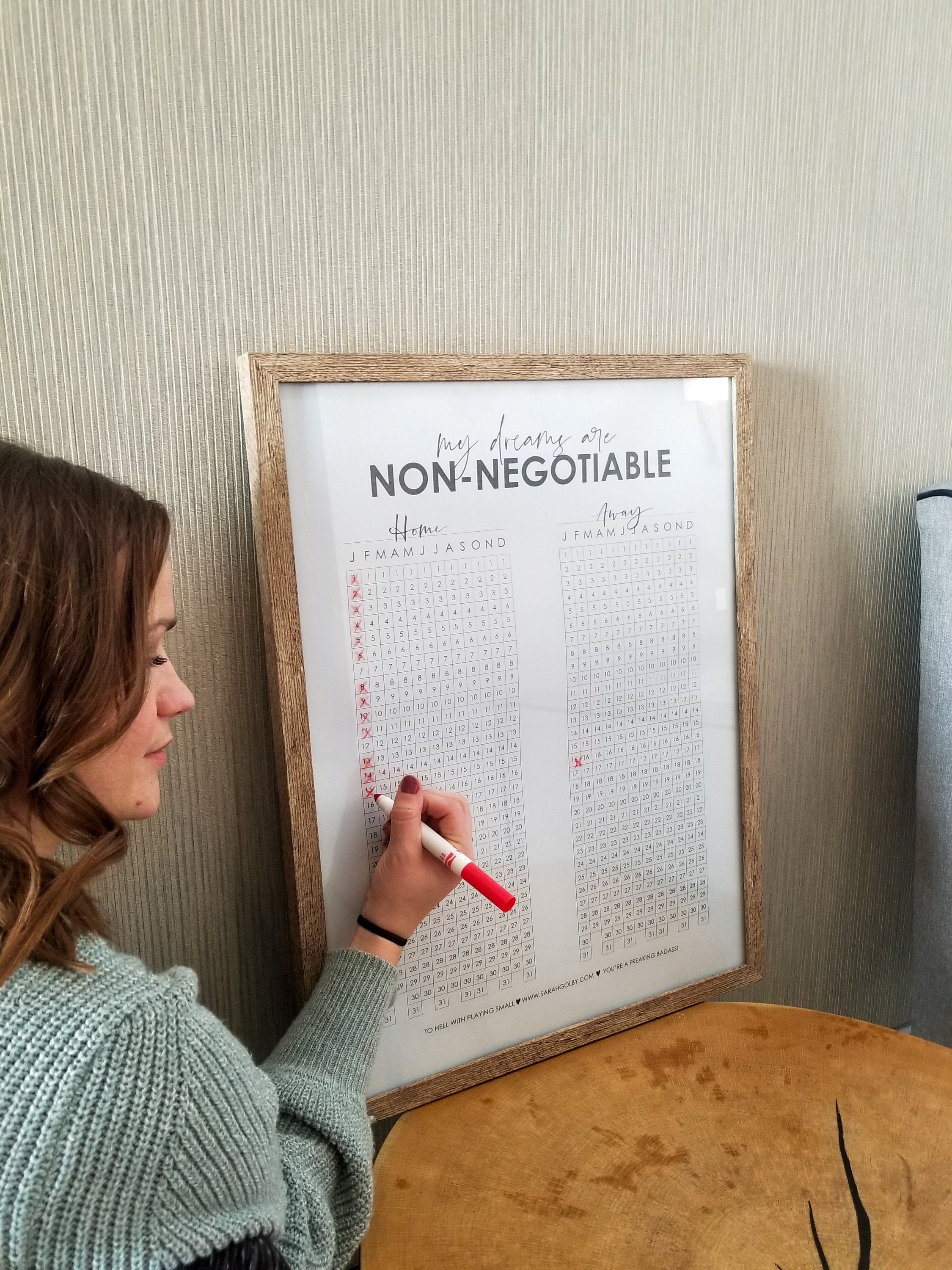 Goal Tracker Two-column Poster - Digital Download - Etsy