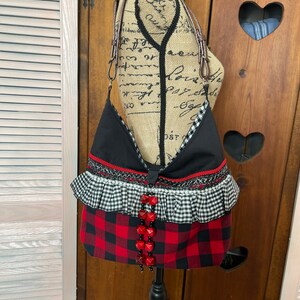 Red and Black Buffalo Check Winter Holiday Purse Handbag. - Etsy