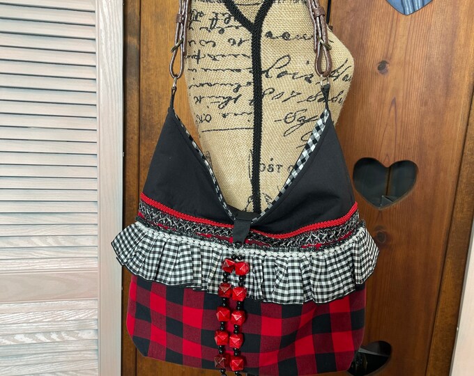 Red and Black Buffalo Check, Winter, Holiday Purse, Handbag. - Etsy