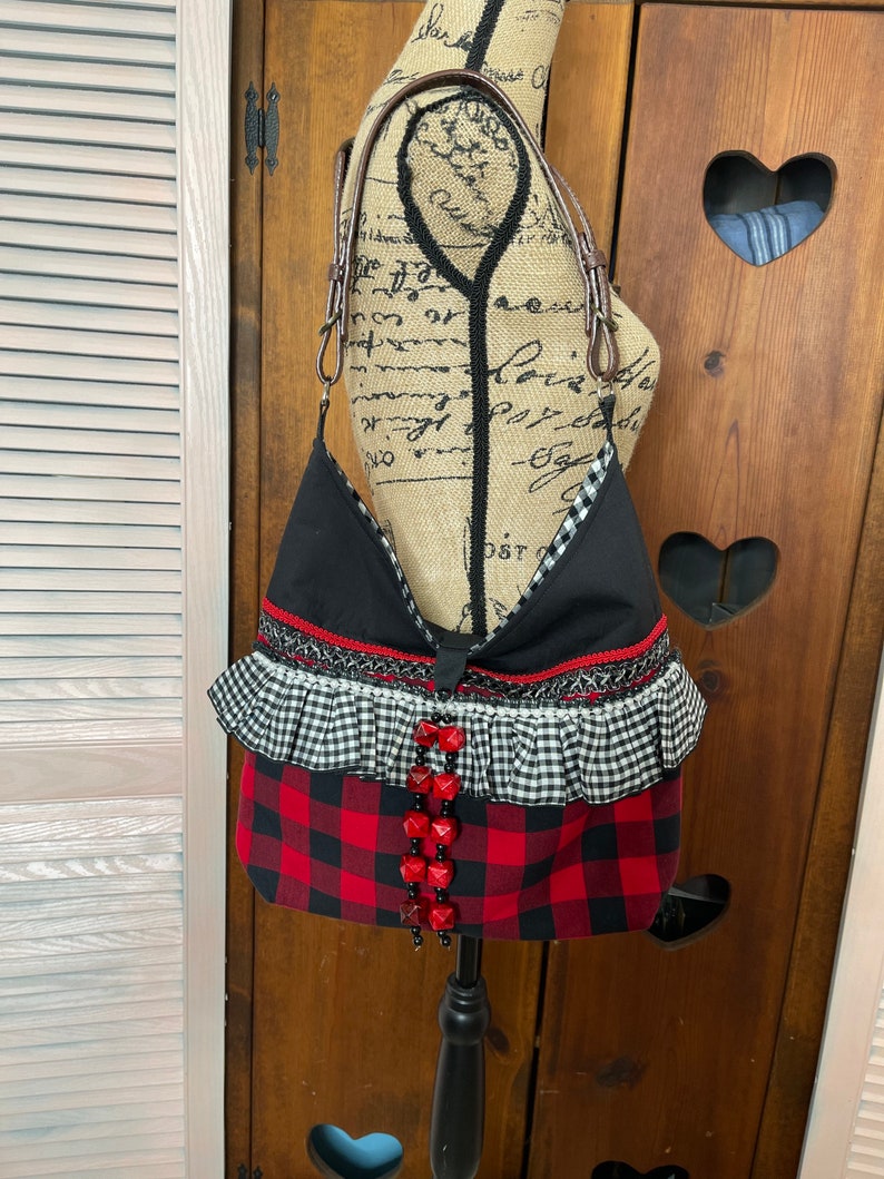 Red and Black Buffalo Check Winter Holiday Purse Handbag. - Etsy