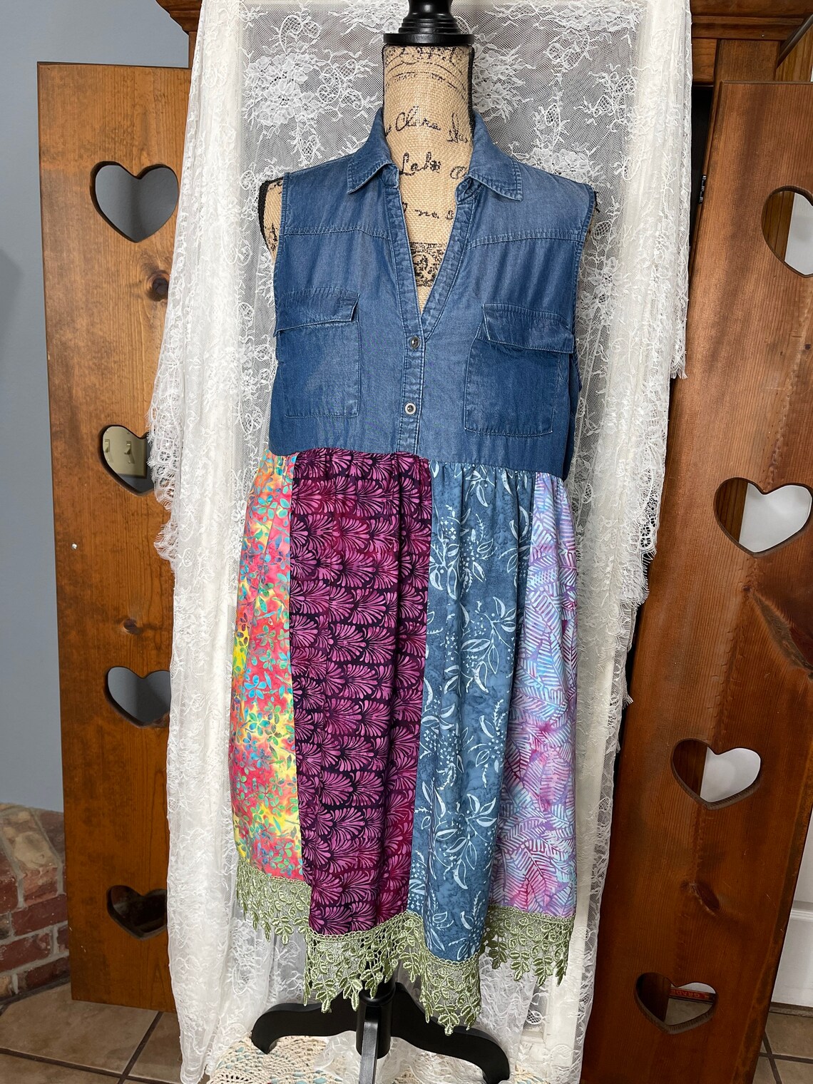 Upcycled bohemian BoHo hippie summer dressSize Large | Etsy