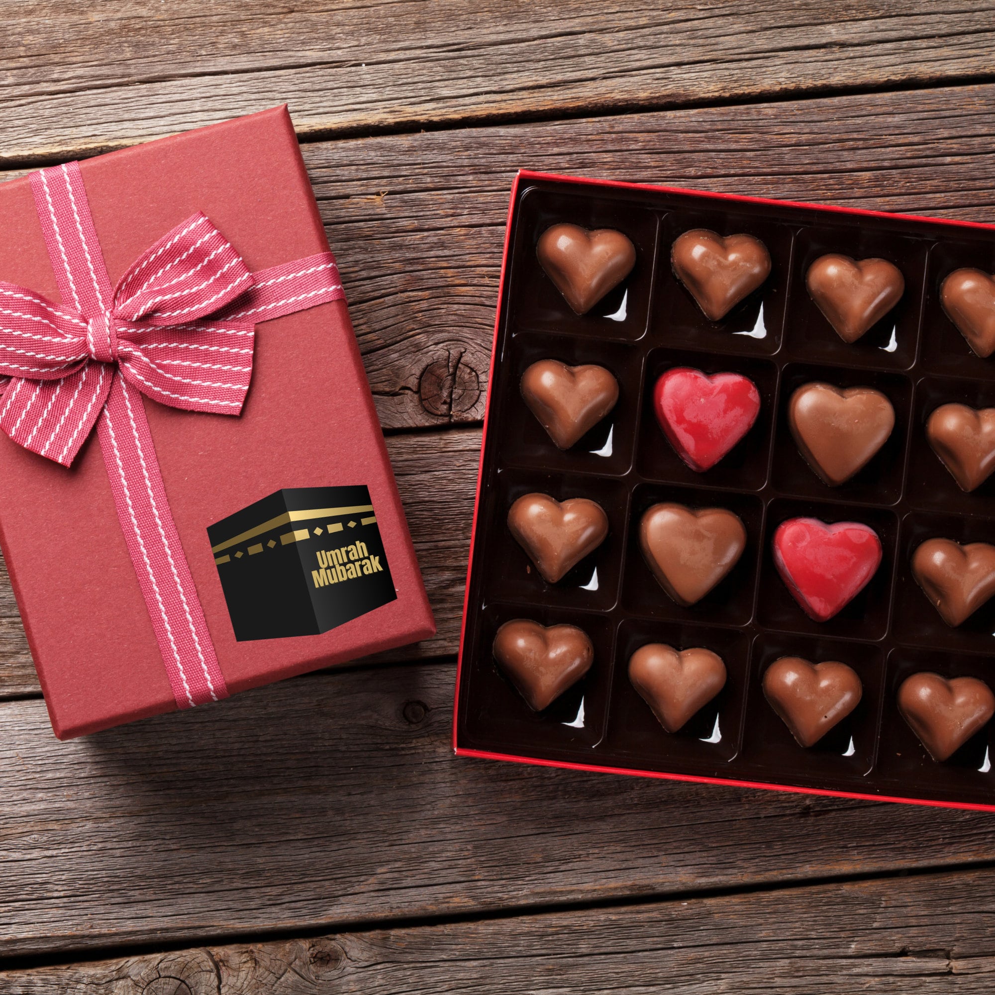 Kaaba-inspired 'umrah Mubarak' Sticker Elegant Gold & Black Cube Design ...