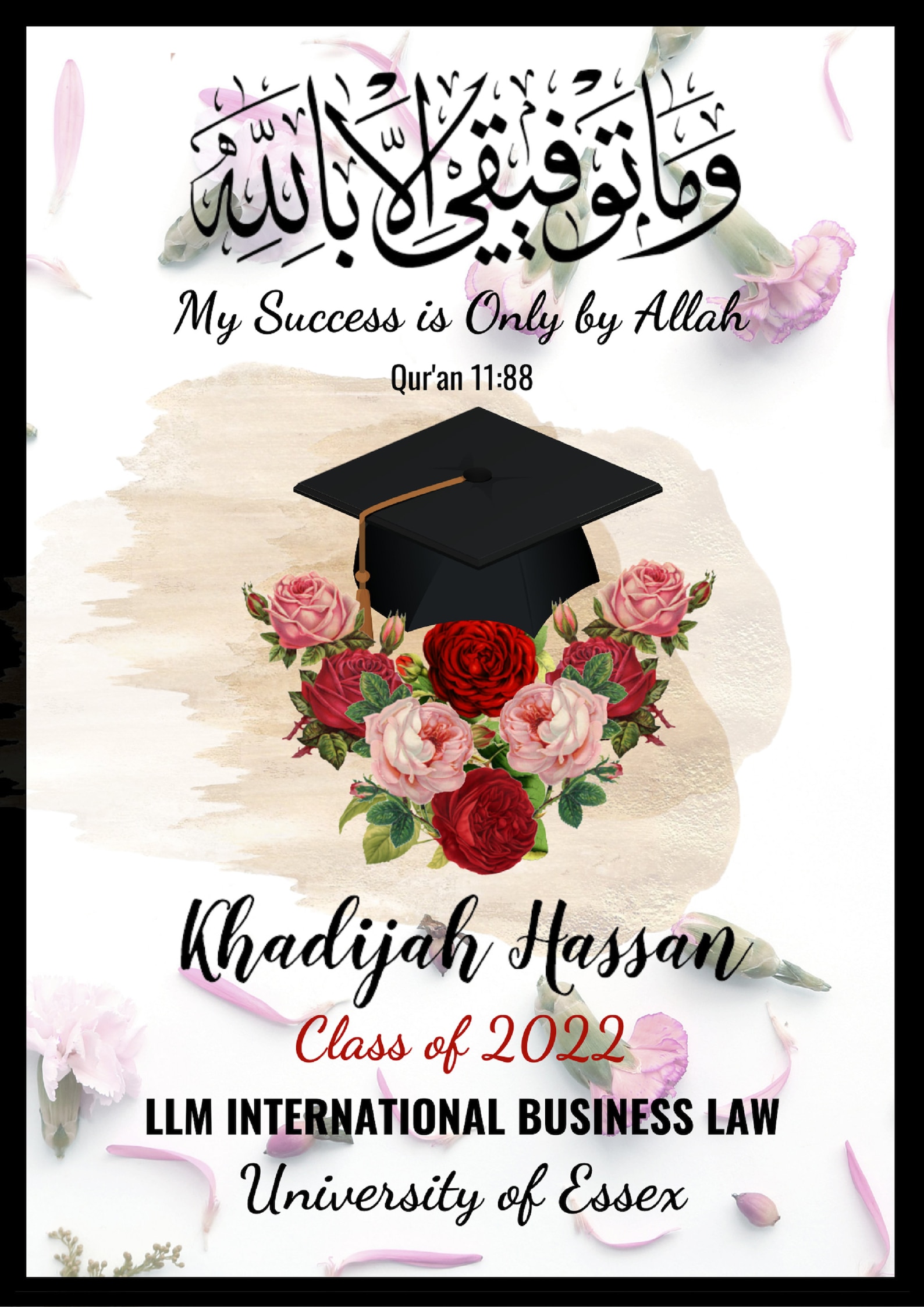 Personalised Islamic Graduation Wall Hang, Islamic Graduation Gift ...