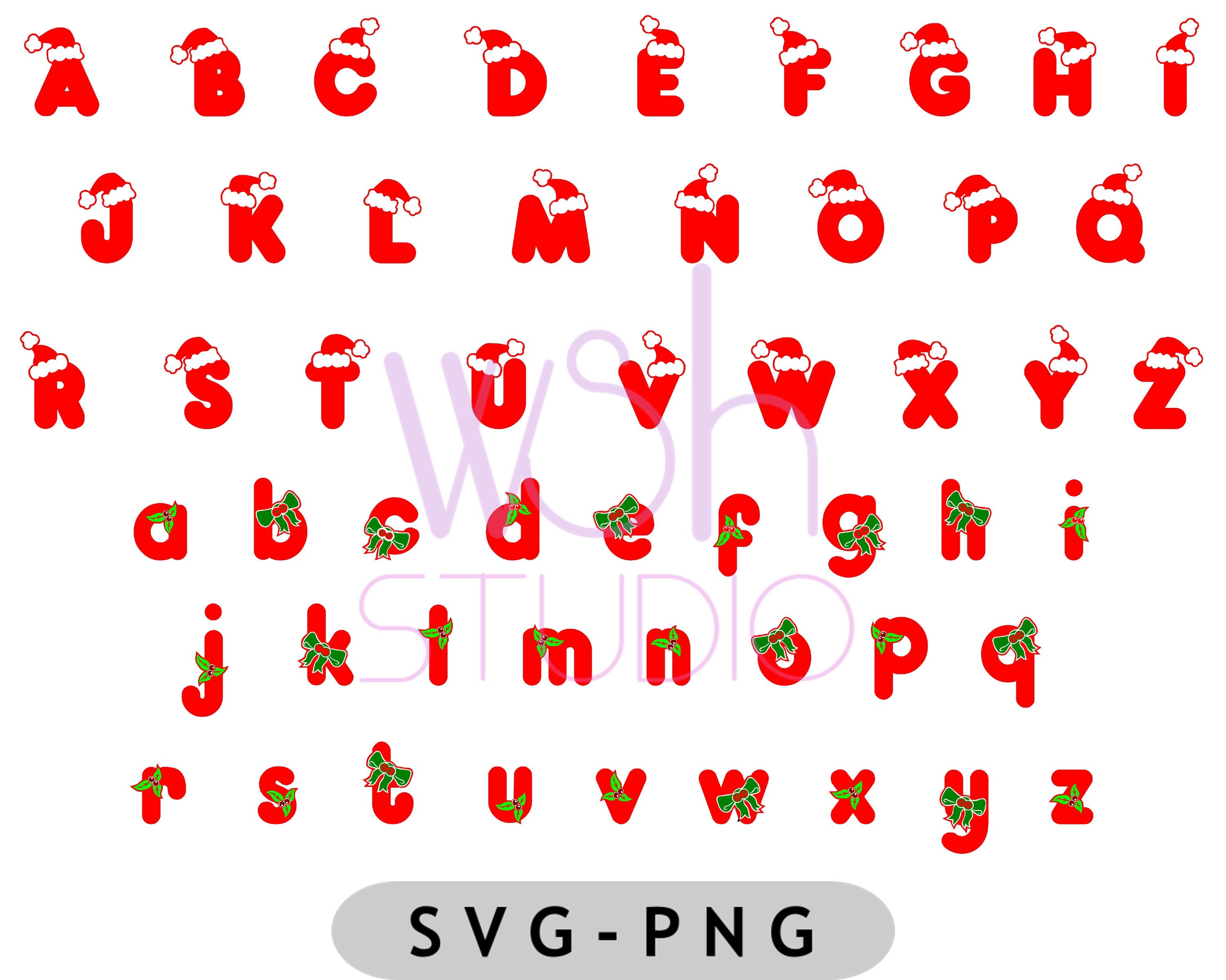 Christmas Alphabet SVG, PNG, Santa Alphabet Svg, PNG, Christmas Font ...