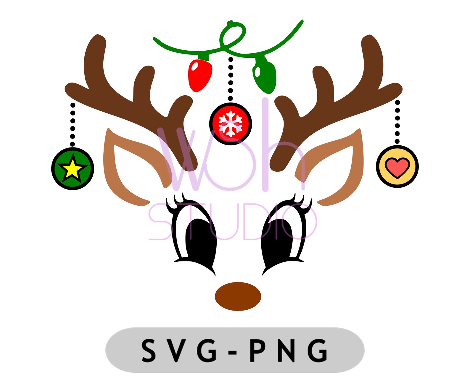 Christmas Reindeer Faces SVG Bundle, Reindeer SVG, Girl Reindeer SVG ...