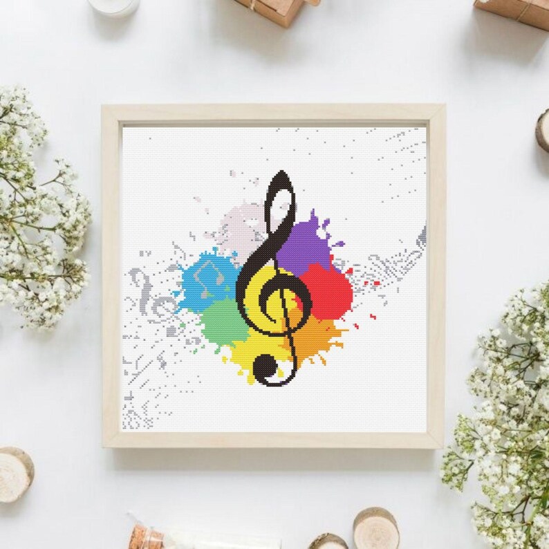Treble Clef Cross Stitch Pattern PDF/SVG | Popular, Trendy Cross Stitch ...