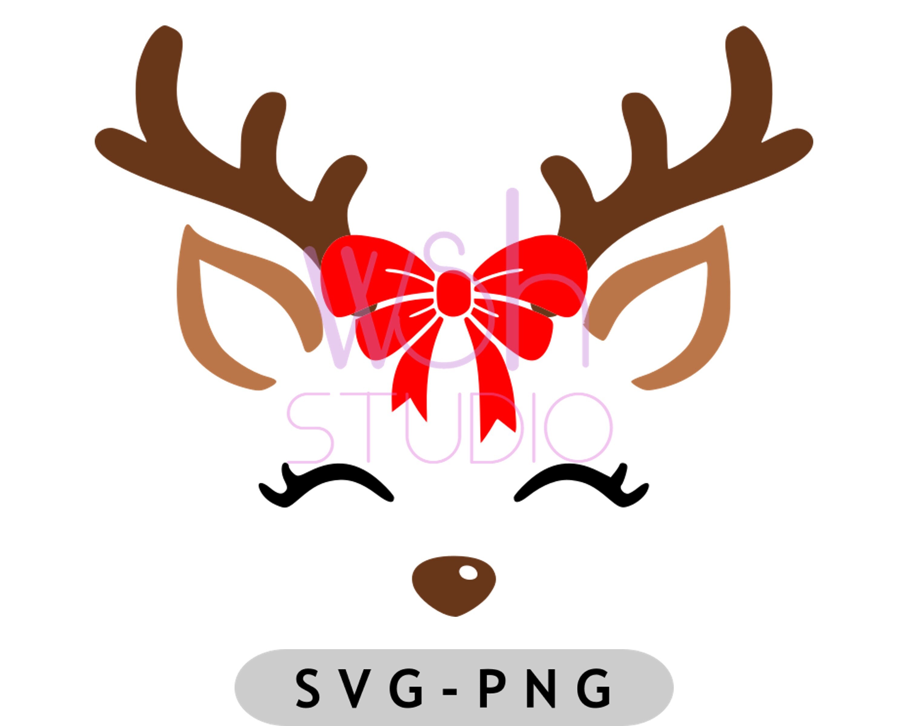 Christmas Reindeer Faces SVG & PNG, Cute Reindeer, Girl Boy Reindeer ...