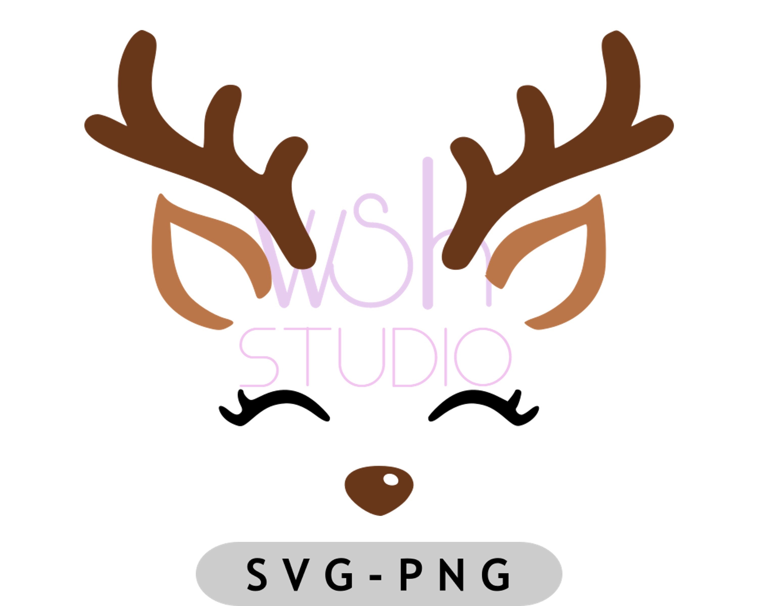 Christmas Reindeer Faces SVG & PNG, Cute Reindeer, Girl - Boy Reindeer ...