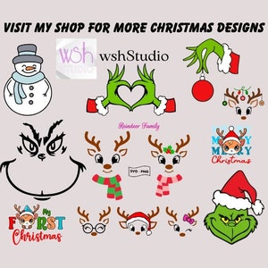 Christmas Heart Design SVG PNG JPG, Christmas Reindeer Face Svg Png Jpg ...