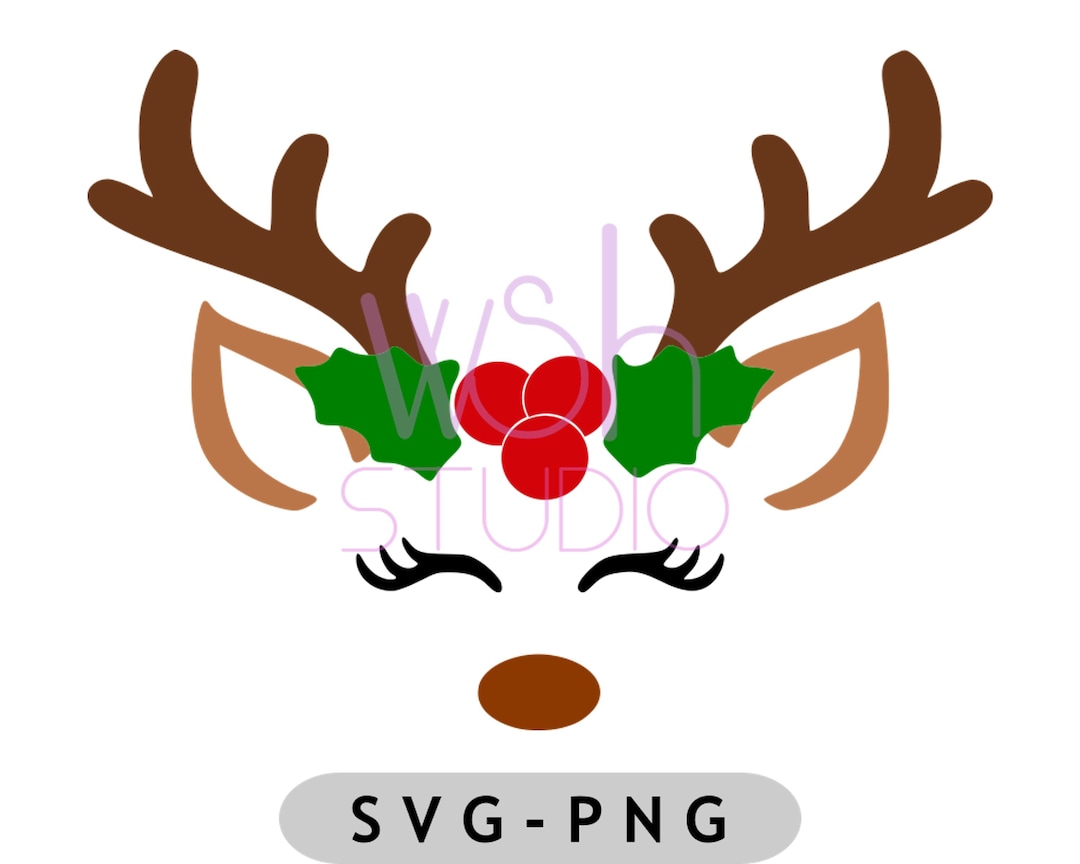 Christmas Reindeer Faces SVG & PNG, Cute Reindeer, Girl Boy Reindeer ...