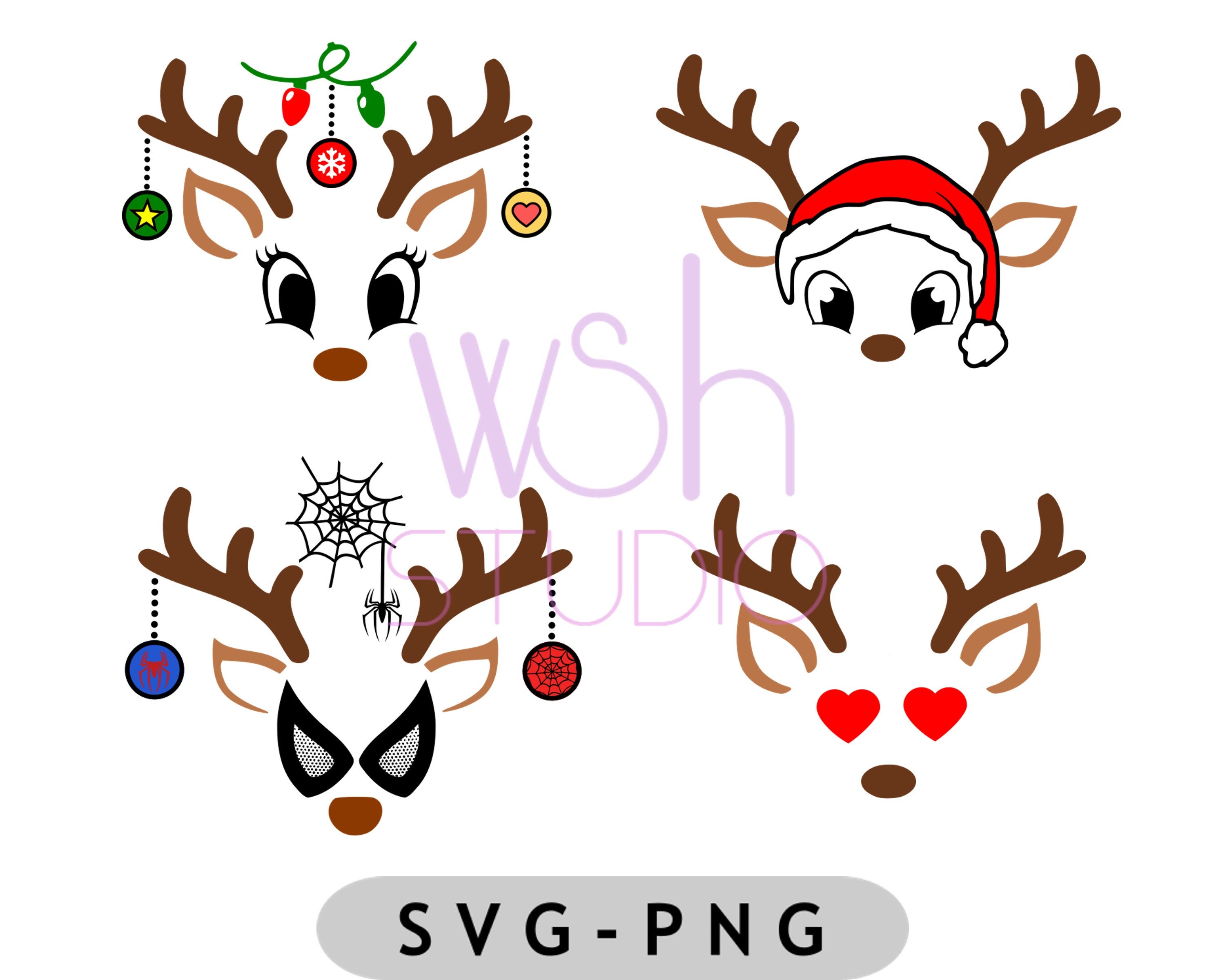 Christmas Reindeer Faces SVG Bundle, Reindeer SVG, Girl Reindeer SVG ...