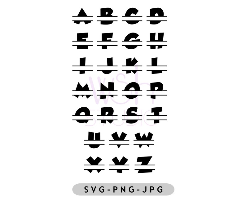 Split Monogram SVG/PNG Split Monogram Frame Alphabet Digital - Etsy
