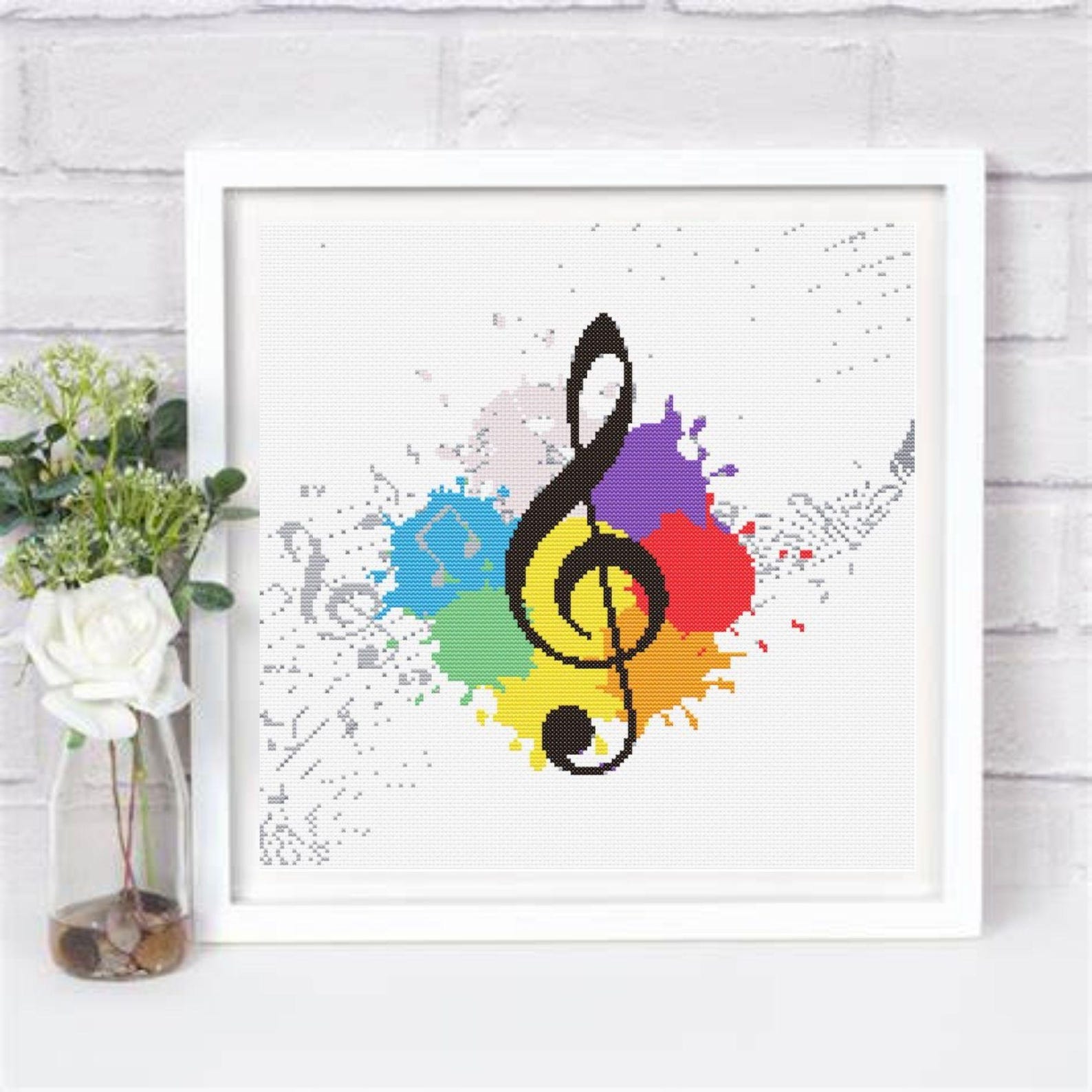 Treble Clef Cross Stitch Pattern PDF/SVG | Popular, Trendy Cross Stitch ...