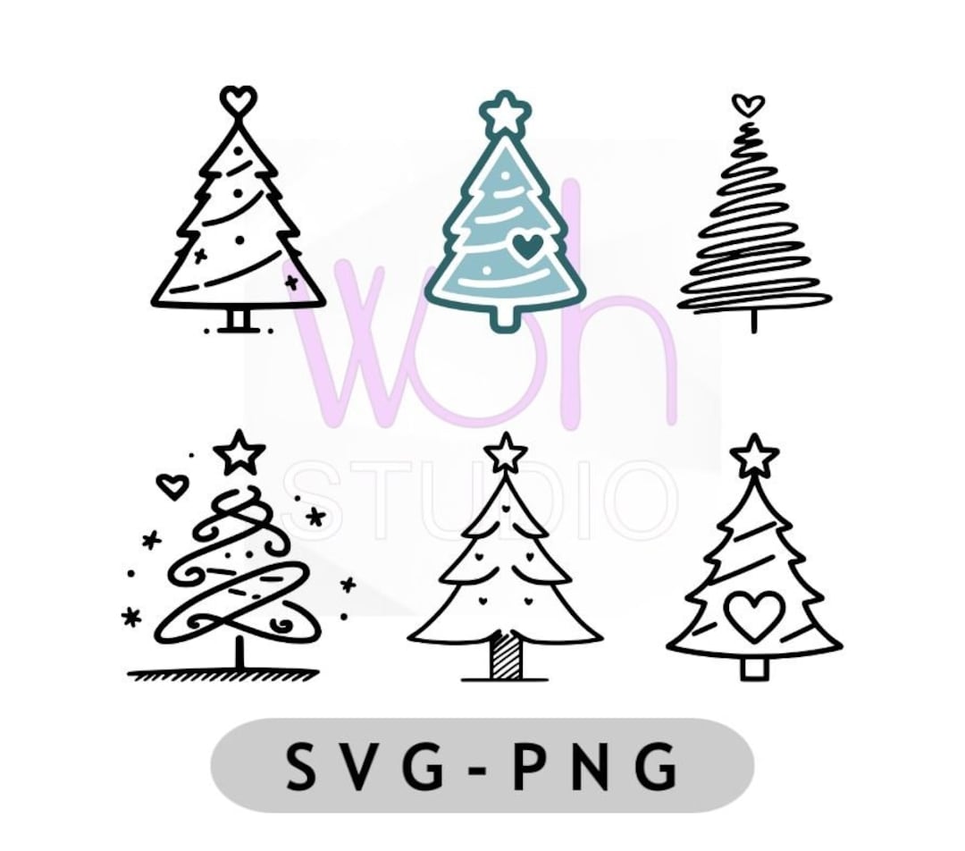 Bundle de Svg de sapin de Noël, Noël Svg PnG, Svg PnG de sapin de Noël ...
