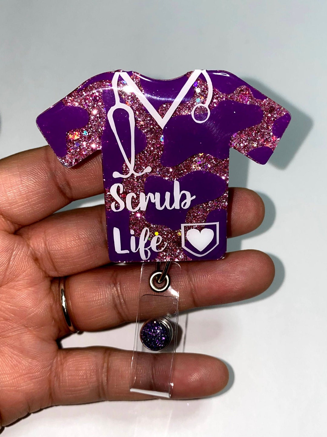 Cow Print Scrub Top Badge Reel Scrub Top Badge Reel Cow - Etsy