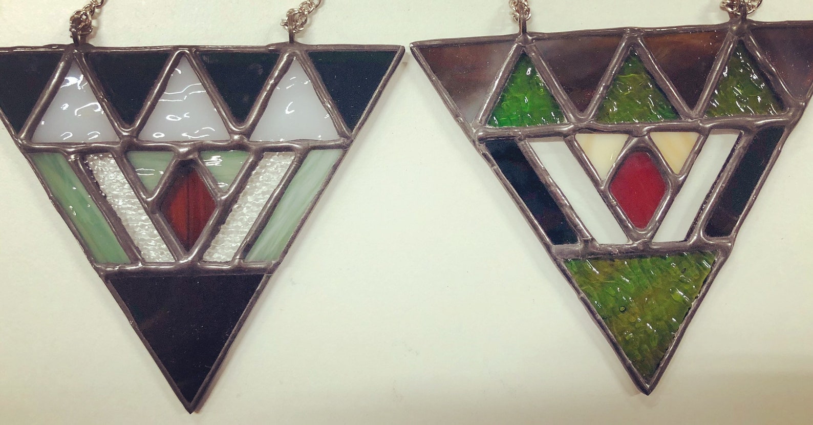 Fancy: Geometric Triangle Stained Glass Suncatcher | Etsy