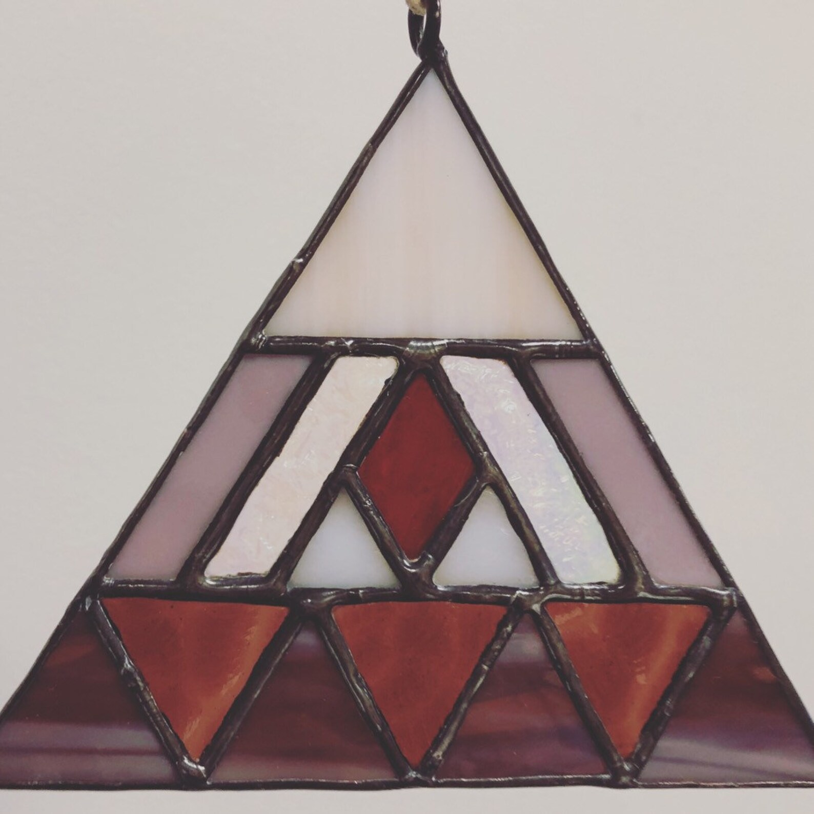 Fancy: Geometric Triangle Stained Glass Suncatcher | Etsy