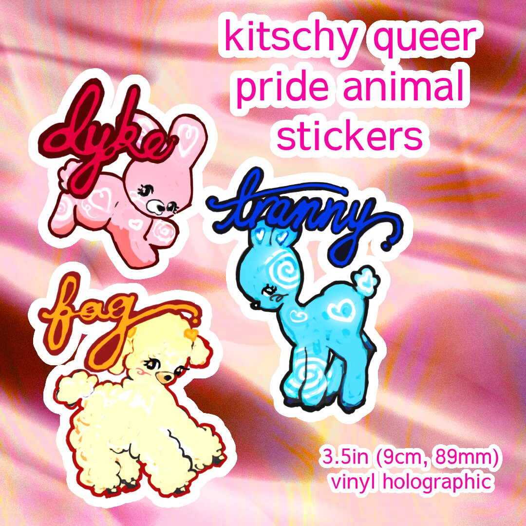 Kitschy Animal Pride Stickers (3.5" Holographic Vinyl) - Etsy